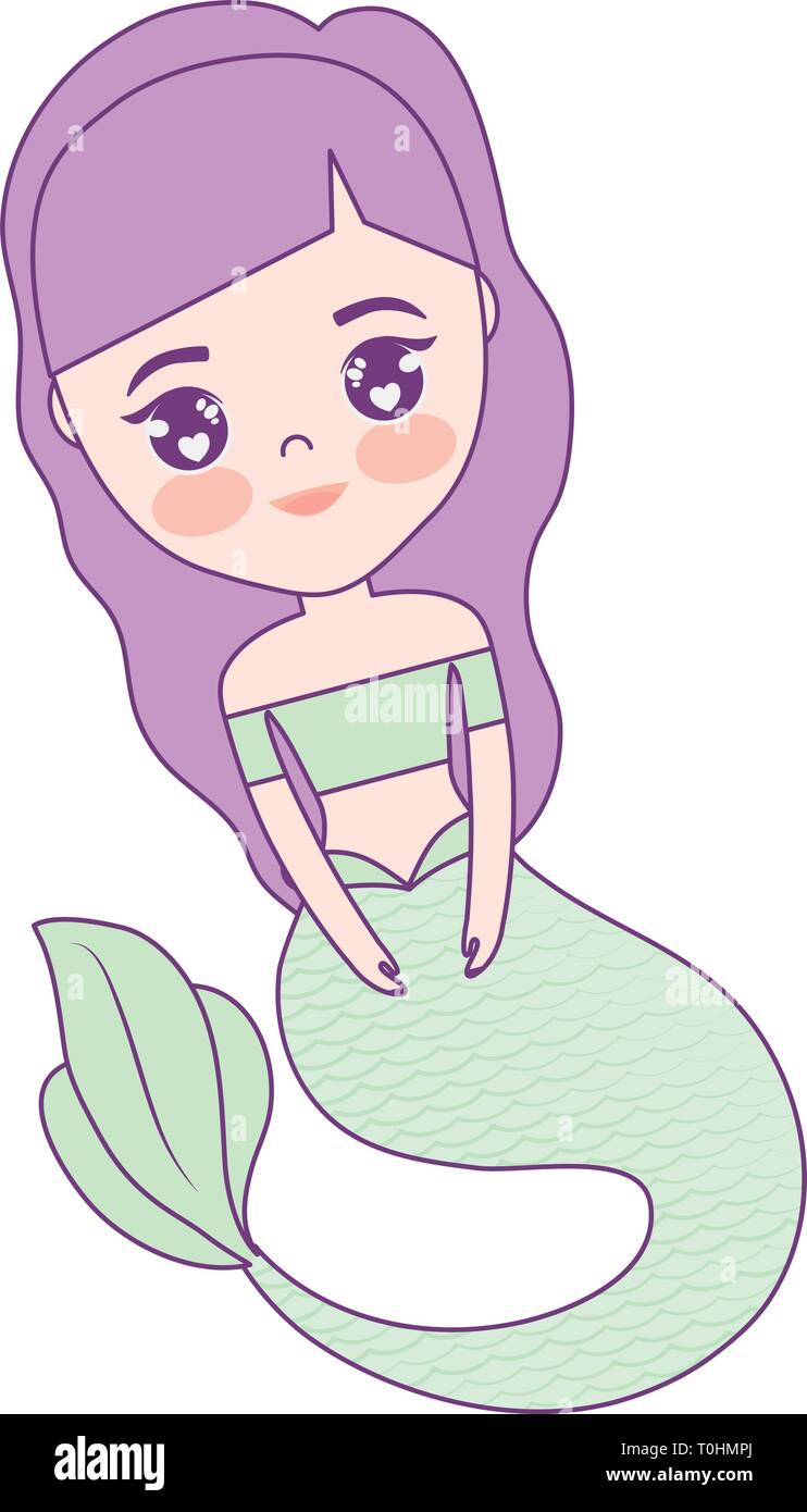 cute mermaid avatar character vector illustration design Stock Vector ...