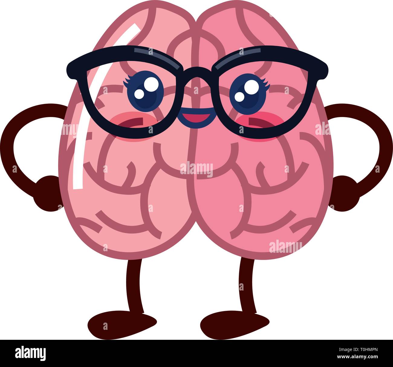 brain cartoon creativity on white background vector illustration Stock ...