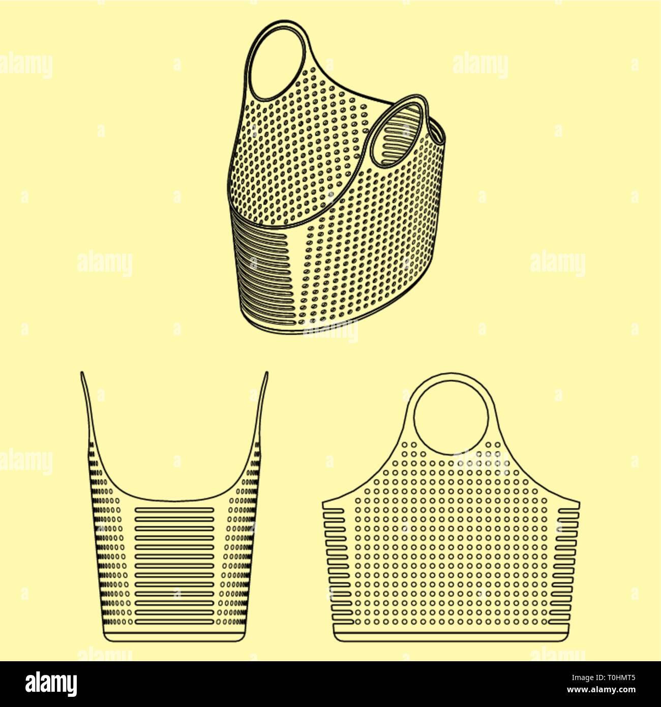 Plastic basket outline only Stock Vector Image & Art - Alamy