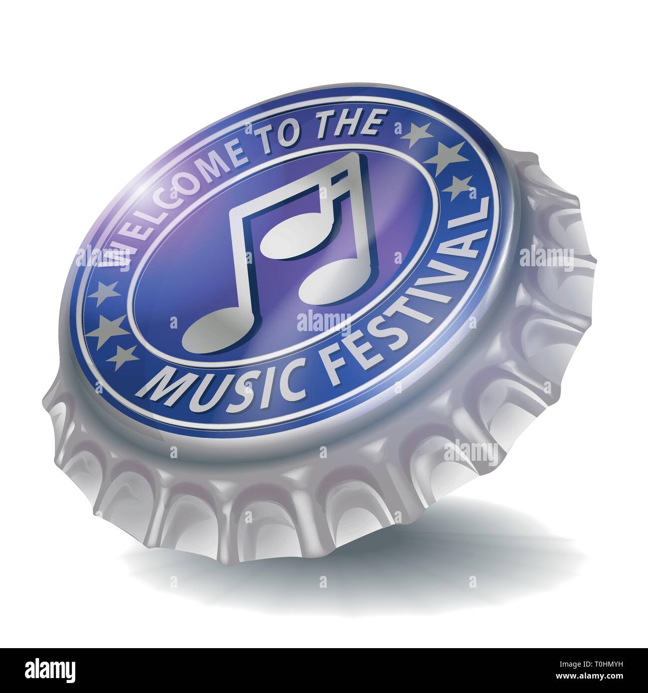 Bottle cap welcome to the music festival and have fun Stock Vector ...
