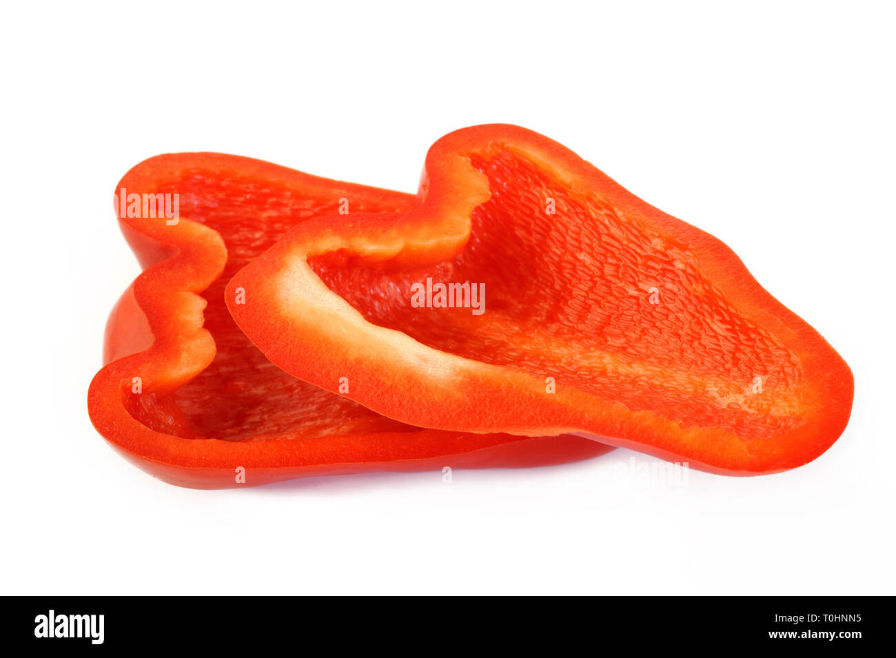 Sliced red pepper isolated on white background Stock Photo - Alamy