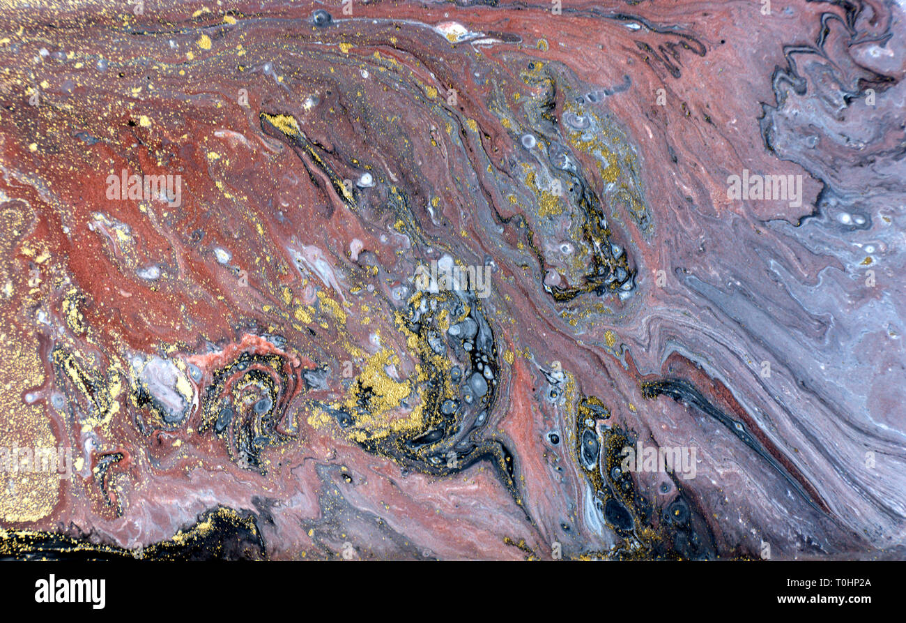Gold, bronze and black marbling pattern. Golden marble liquid texture ...
