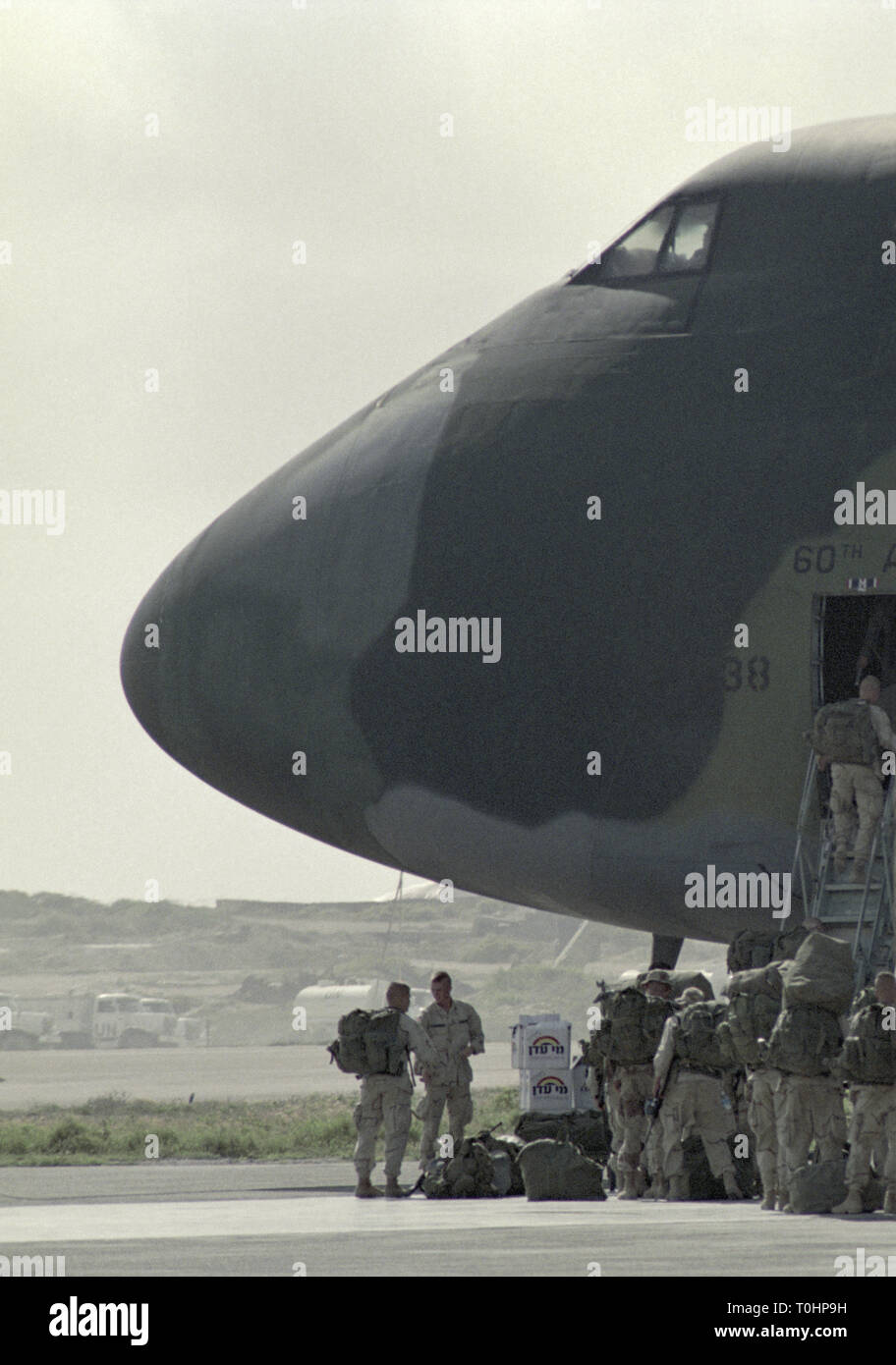 21st October 1993 U.S. Rangers about to depart Mogadishu, Somalia on a ...