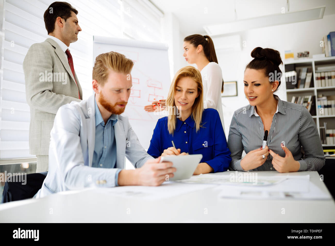 Busy office life Stock Photo - Alamy