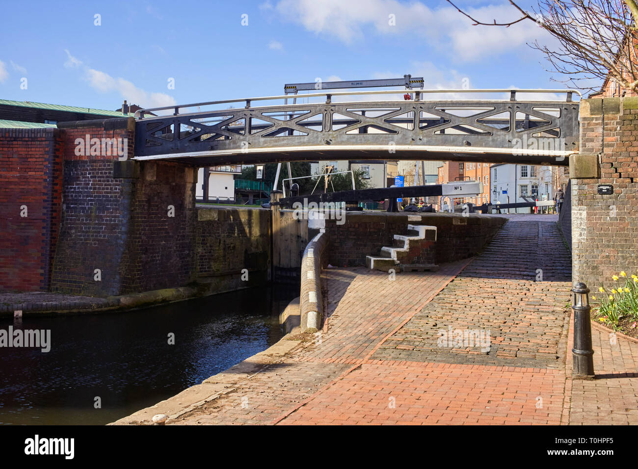 Lock number one at Cambrian Wharf in the centre of Birmingham Stock ...