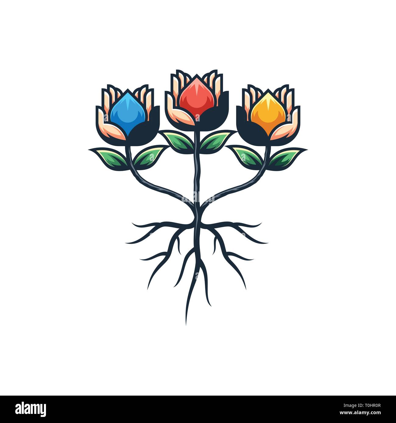 Abstract Hand Flower illustration vector Design template. Suitable for ...