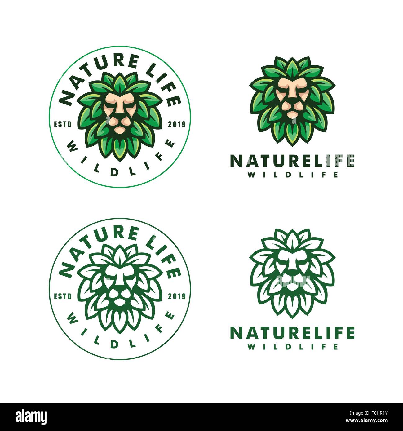 Abstract Lion Leaf illustration vector Design template. Suitable for ...