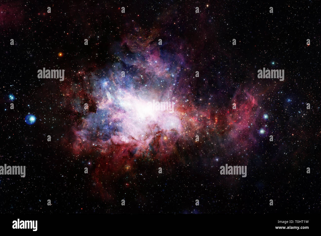 Cosmic landscape, colorful science fiction wallpaper with endless outer ...