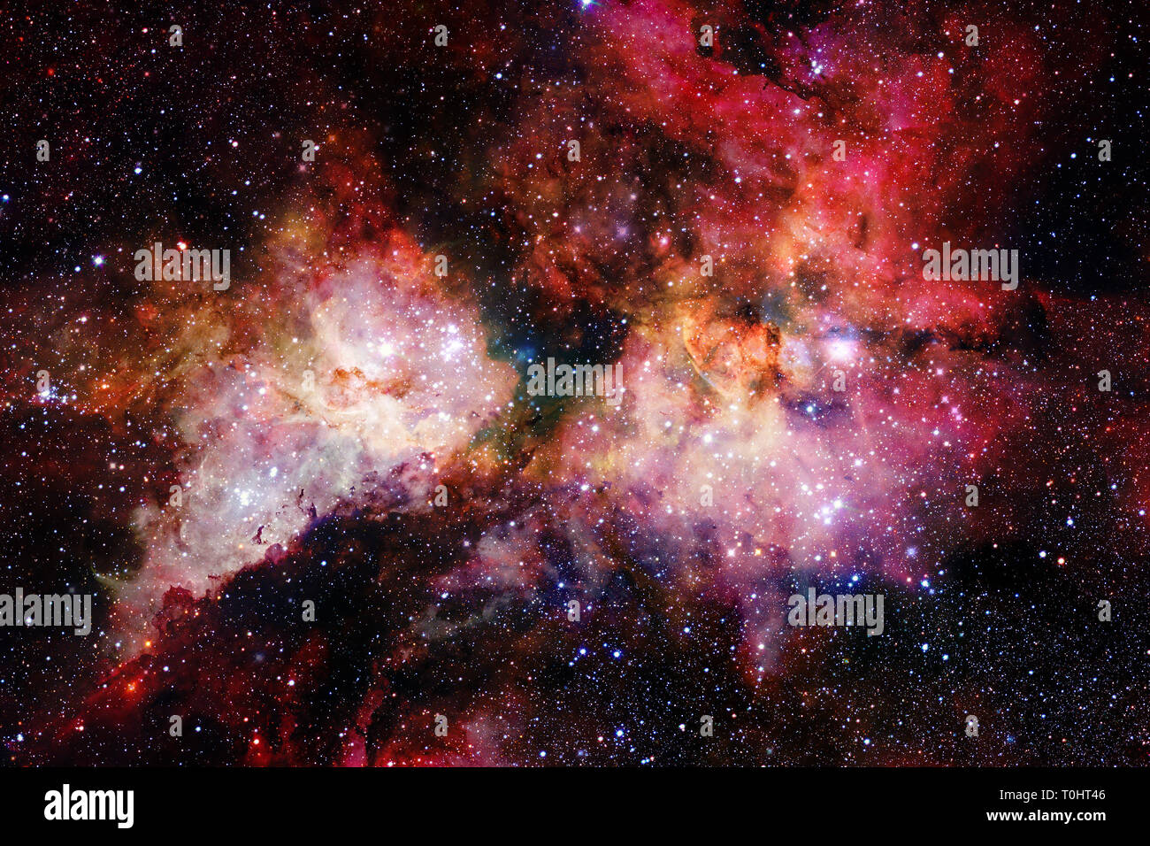 Outer space art. Nebulas, galaxies and bright stars in beautiful ...