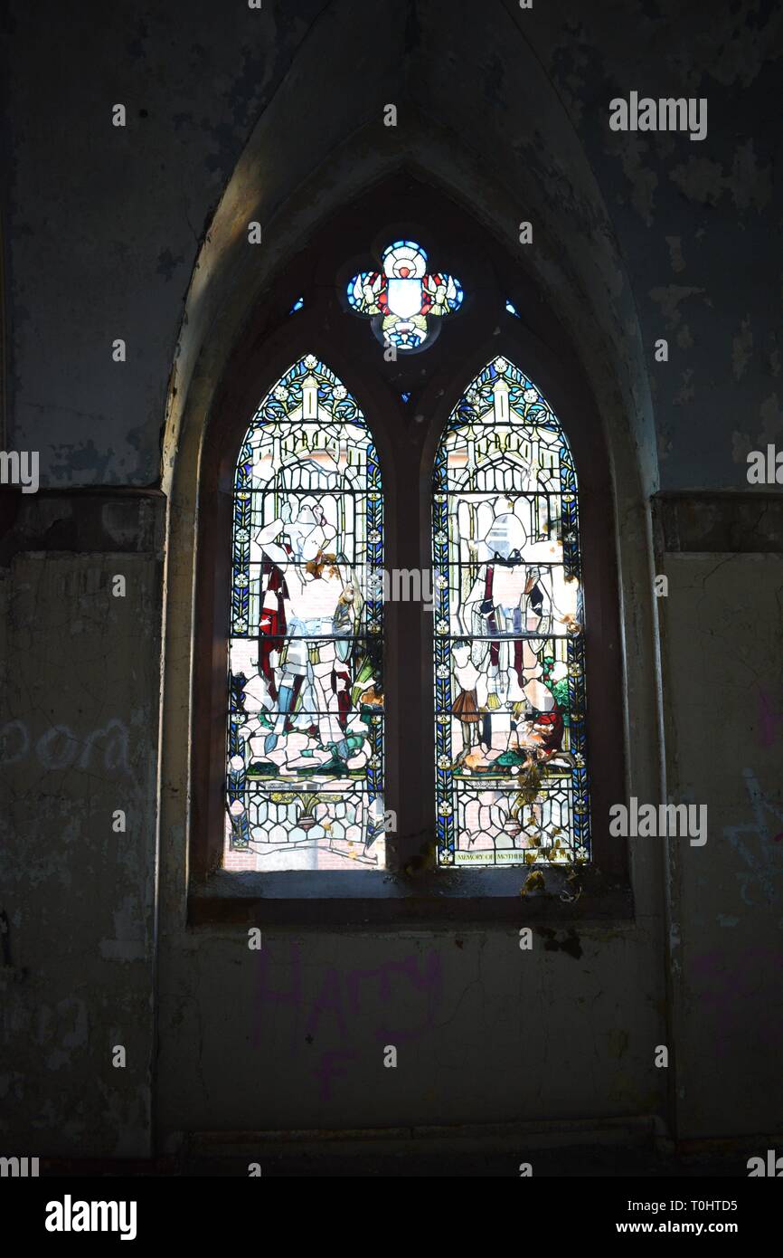 Smashed stained glass windows hi-res stock photography and images - Alamy