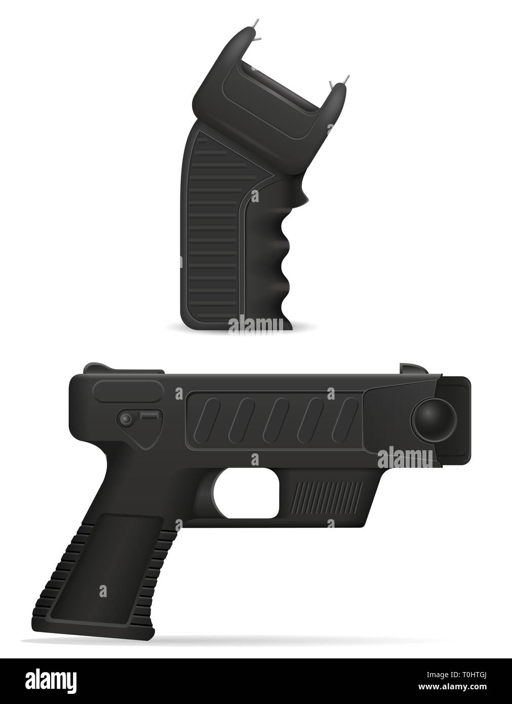 stun gun weapon self defense vector illustration isolated on white ...