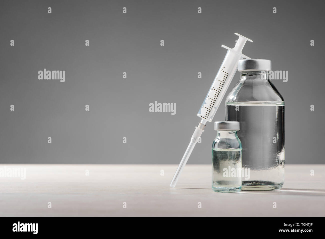 Rabies vaccination concept syringe table hi-res stock photography and ...