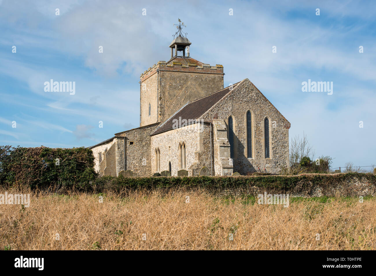 Rustic old village church St Clement at Burnham Overy, Norfolk, East ...
