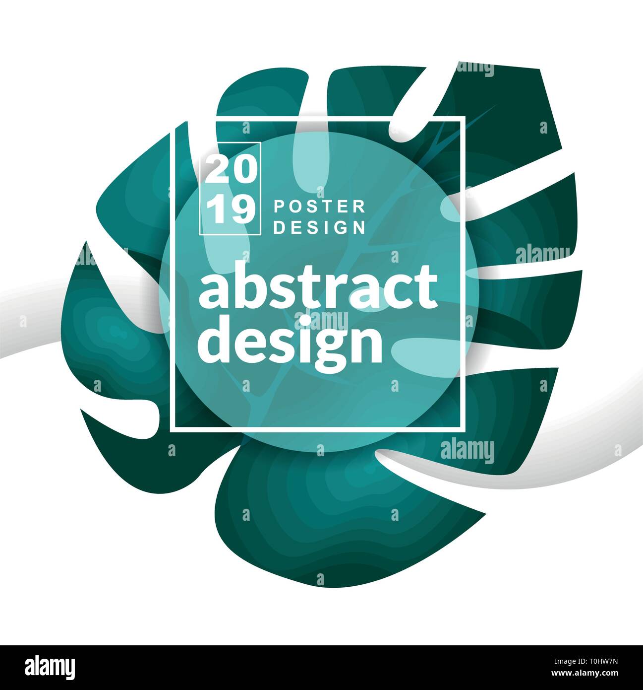 Tropical leaves poster template Stock Vector Image & Art - Alamy