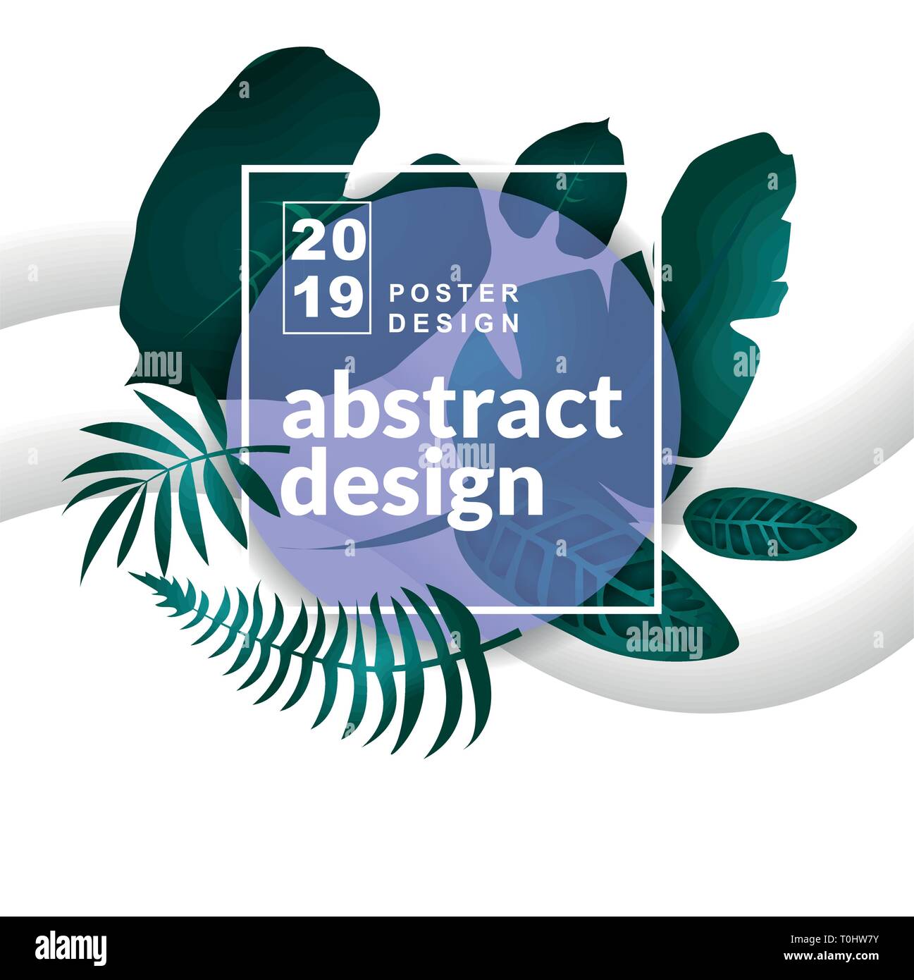 Tropical leaves poster template Stock Vector Image & Art - Alamy