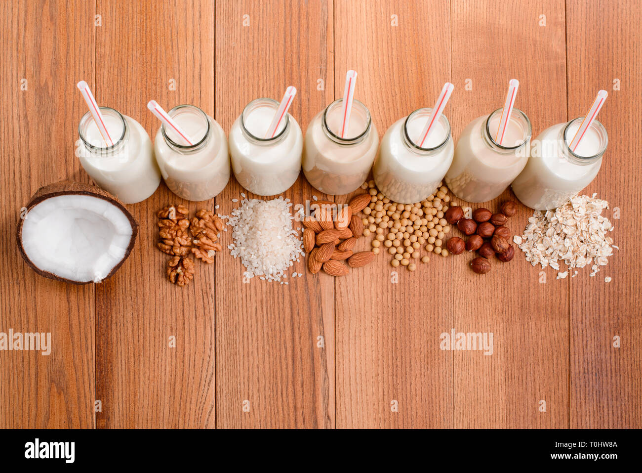Assorted plant-based drinks Stock Photo - Alamy