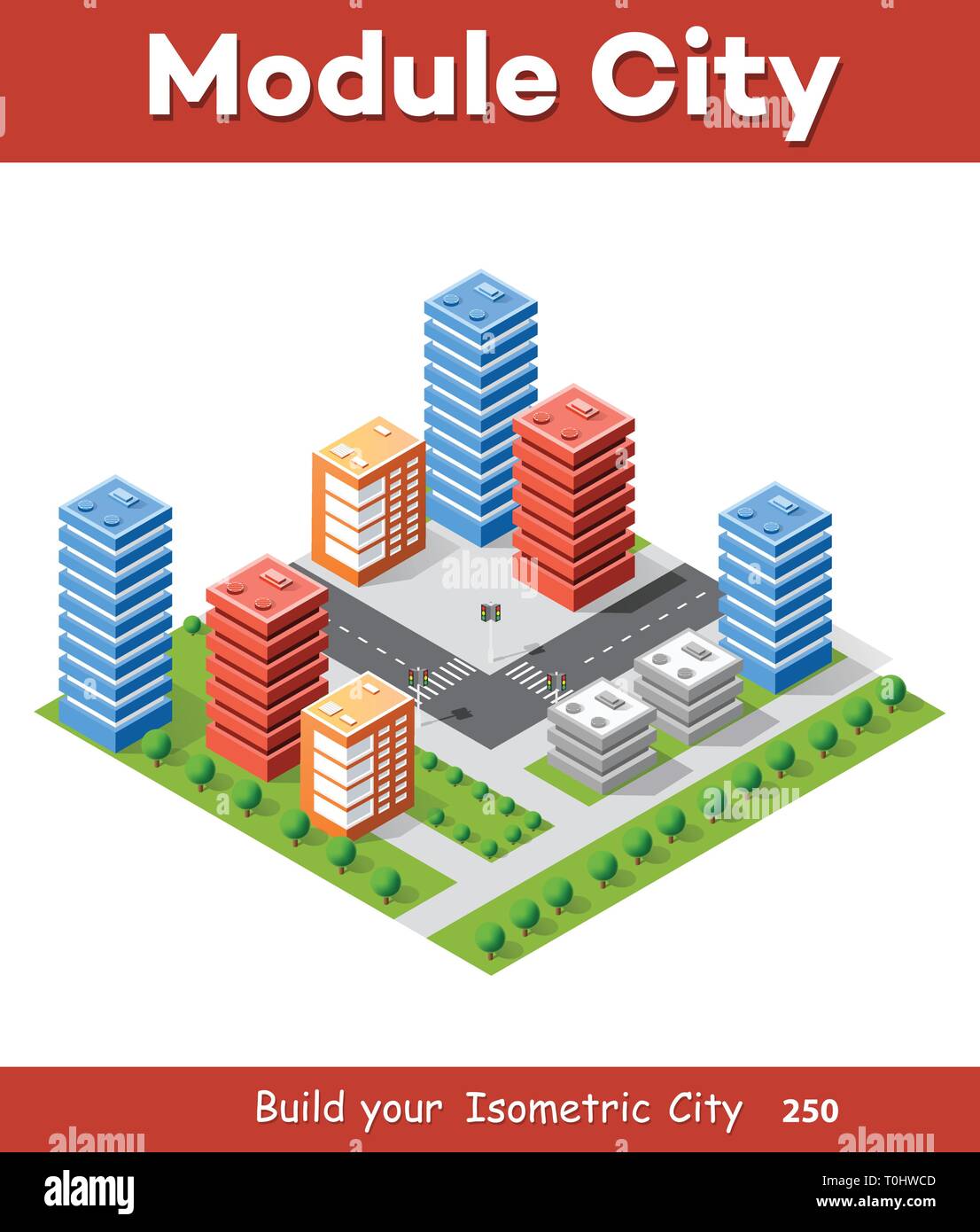 Colorful 3D isometric city Stock Vector Image & Art - Alamy