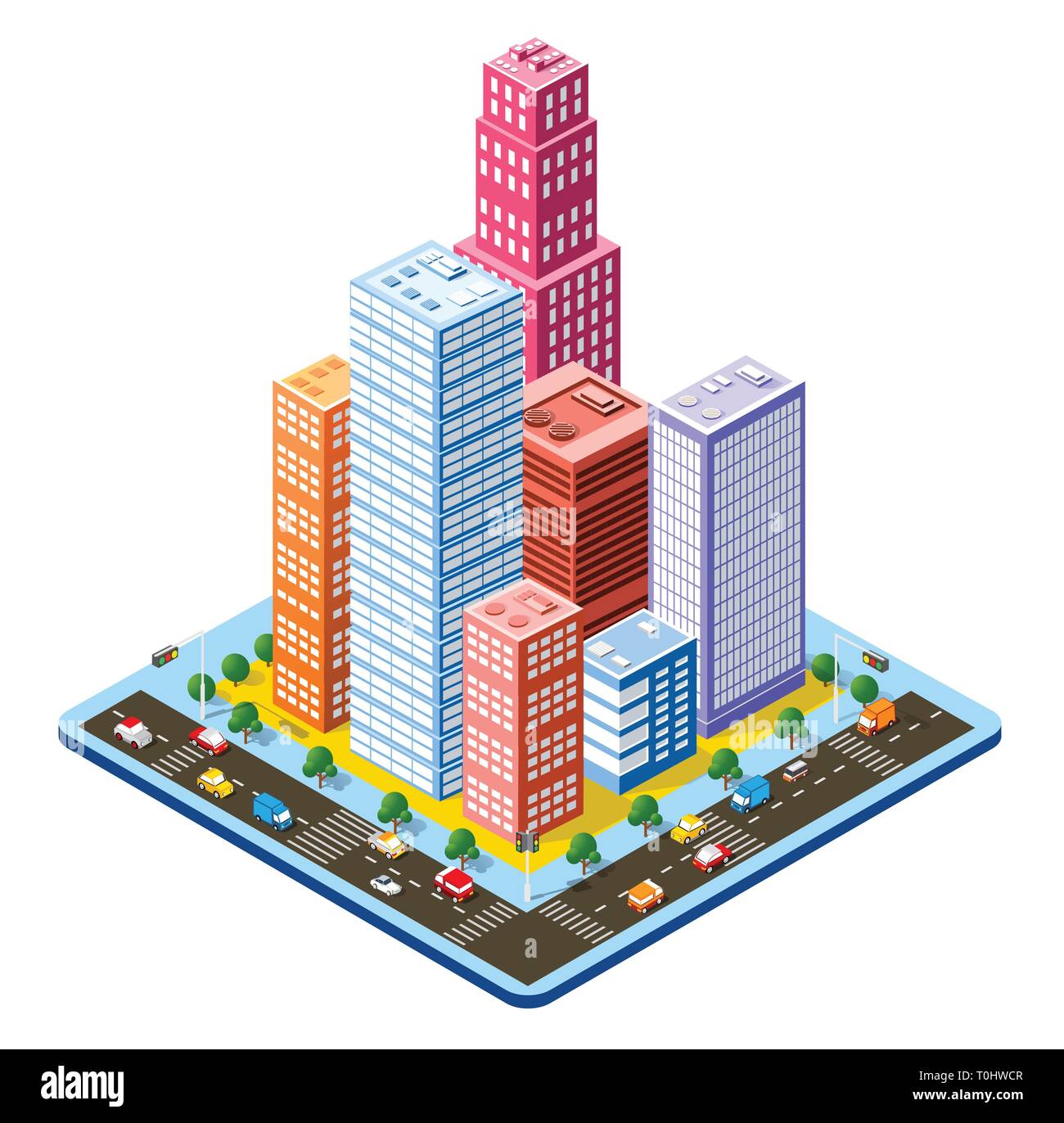 Colorful 3d Isometric City Stock Vector Image & Art - Alamy
