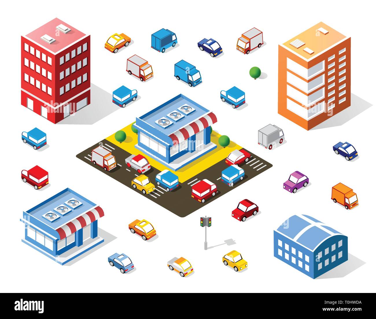 Isometric Colorful 3d Shop Stock Vector Image & Art - Alamy