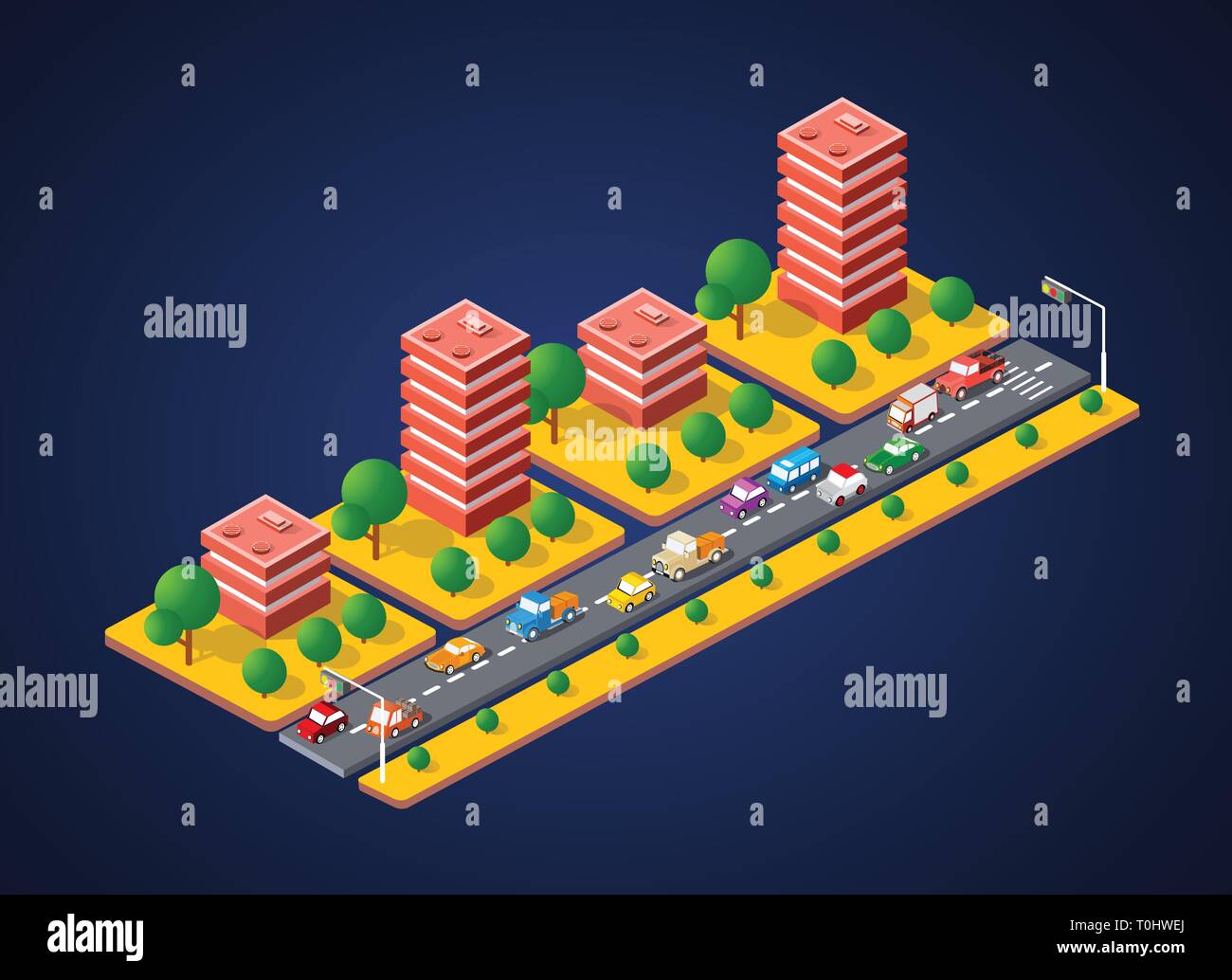 City landscape traffic jam Stock Vector Images - Alamy