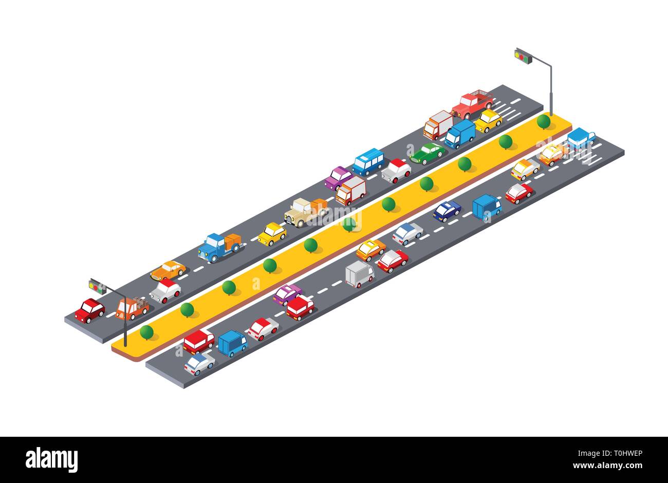 City landscape traffic jam Stock Vector Images - Alamy