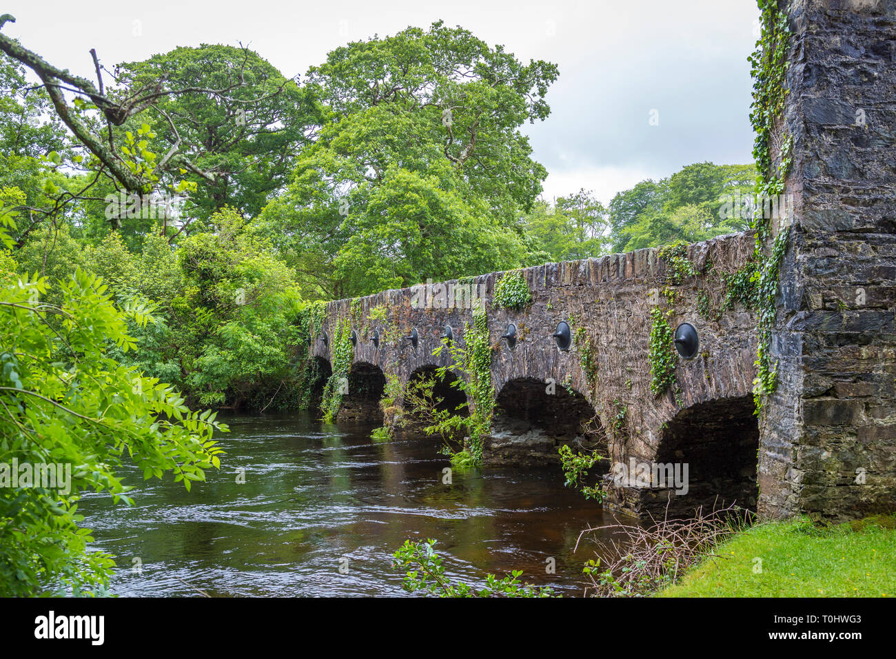 Bridge to Lord Brendans Cottage, Killarney Nationalpark, Co Kerry ...