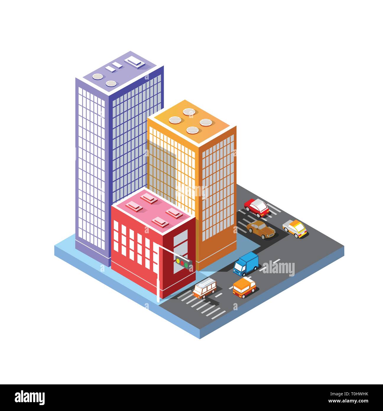 Colorful 3D isometric city Stock Vector Image & Art - Alamy