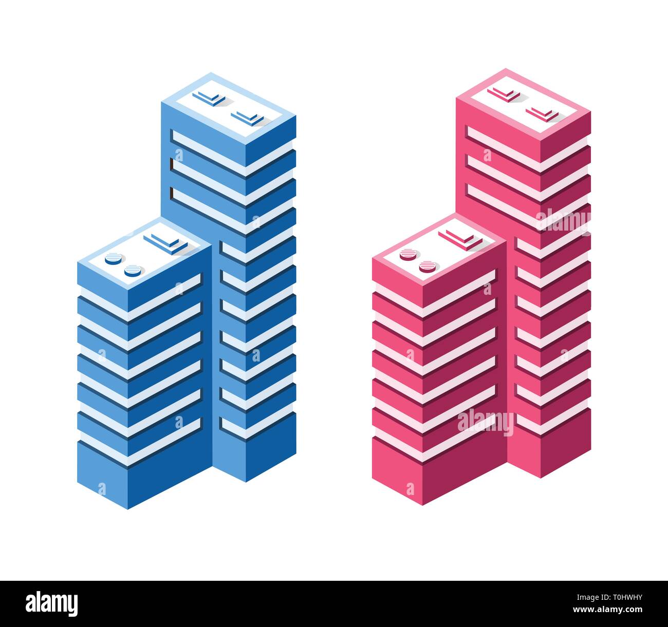 Colorful 3D isometric city Stock Vector Image & Art - Alamy