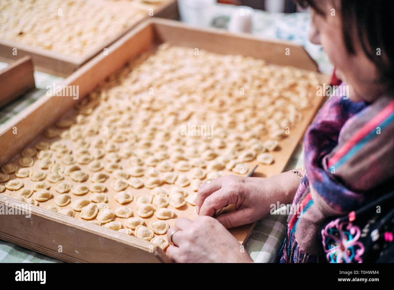 Making of the traditional italian pasta dough Stock Photo - Alamy