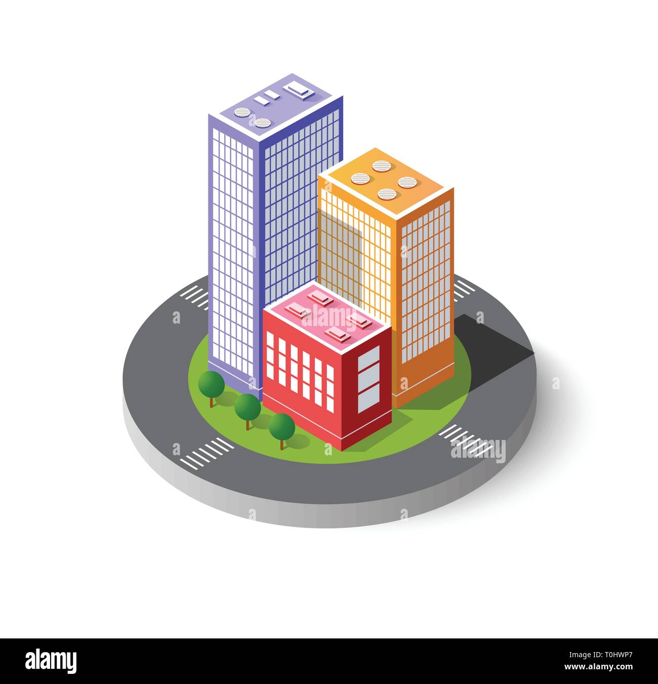 Colorful 3D isometric city Stock Vector Image & Art - Alamy