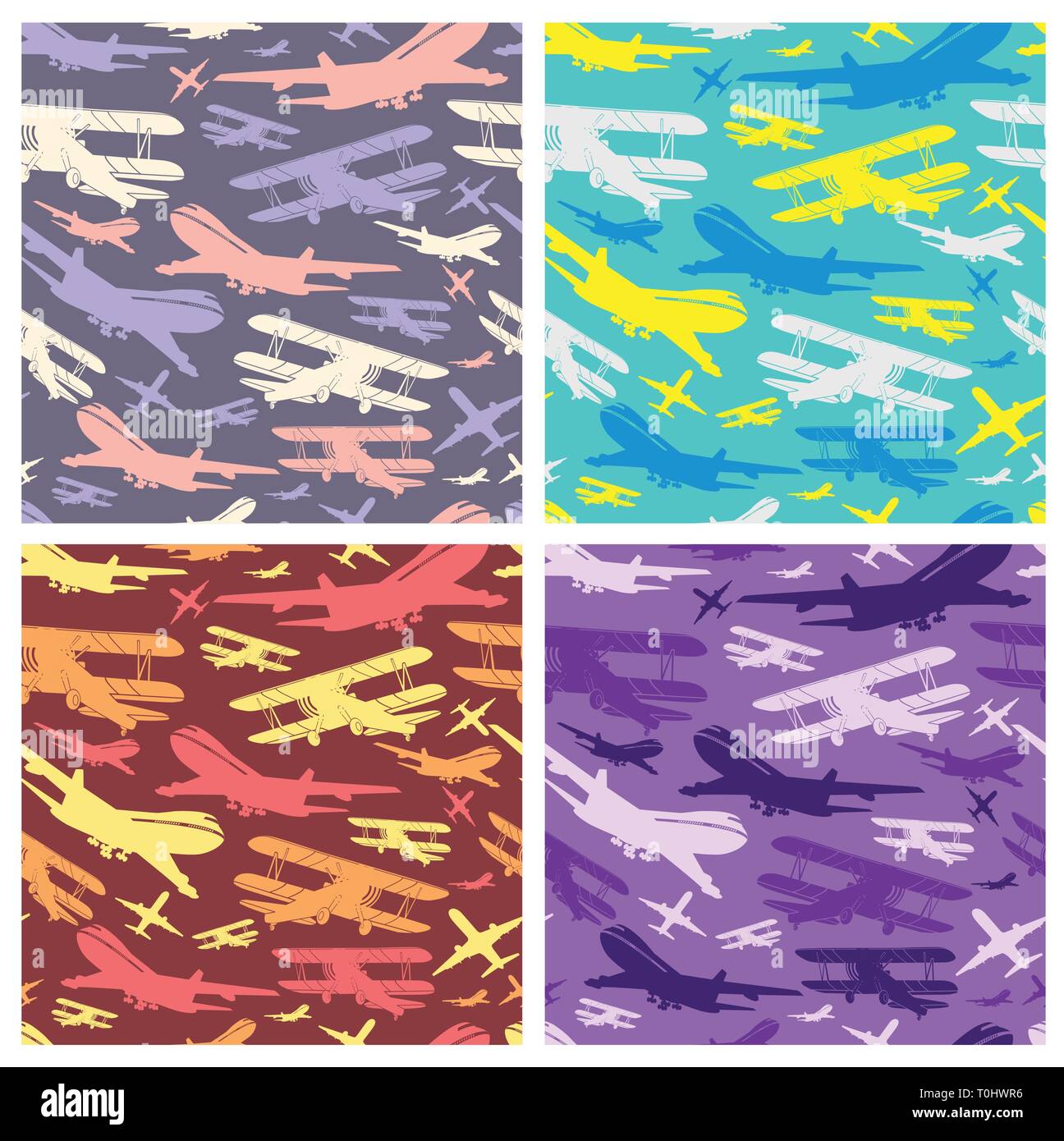 Airplane wallpaper Stock Vector Images - Alamy