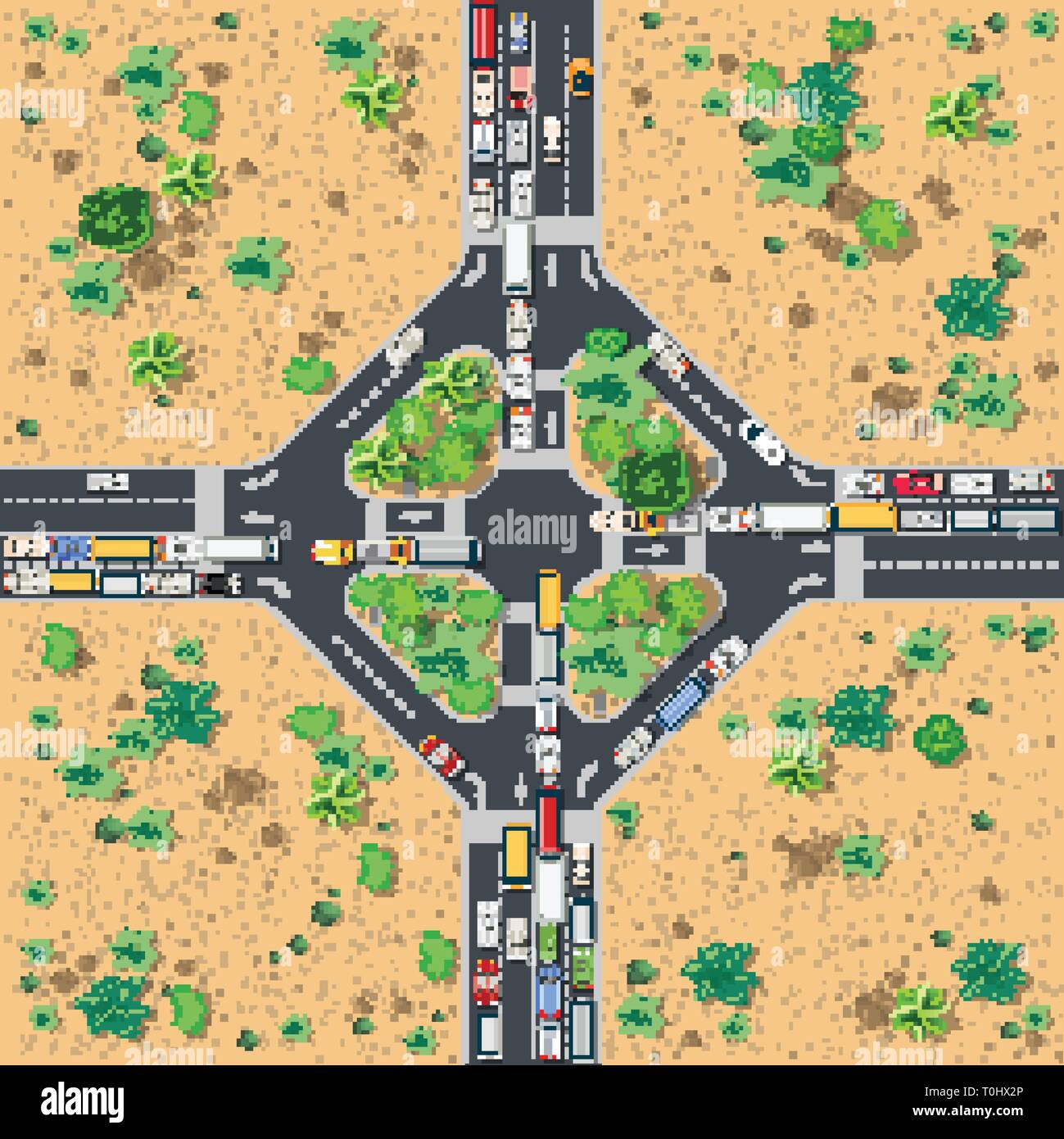 Street scene traffic jam Stock Vector Images - Alamy