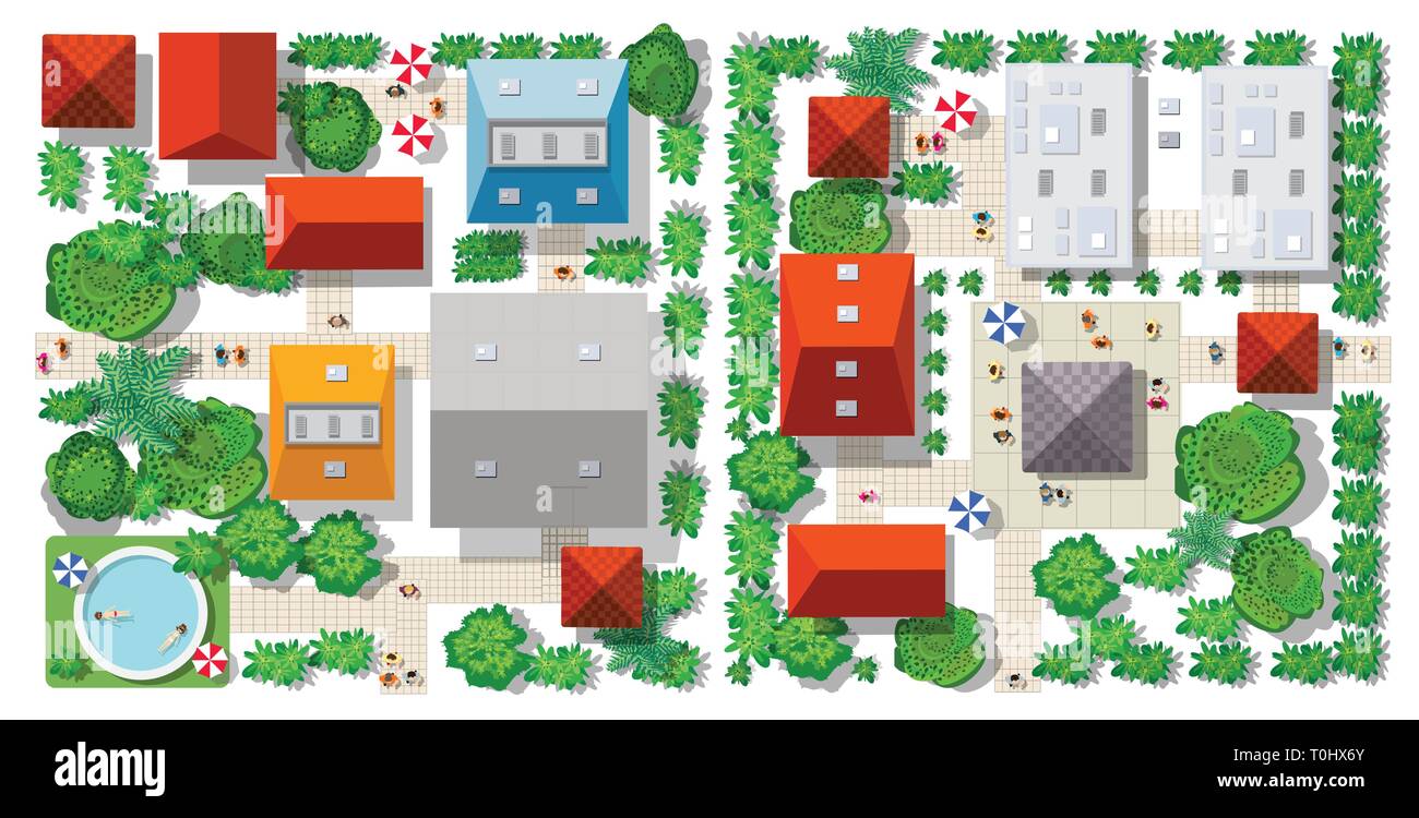 Roof top garden Stock Vector Images - Alamy