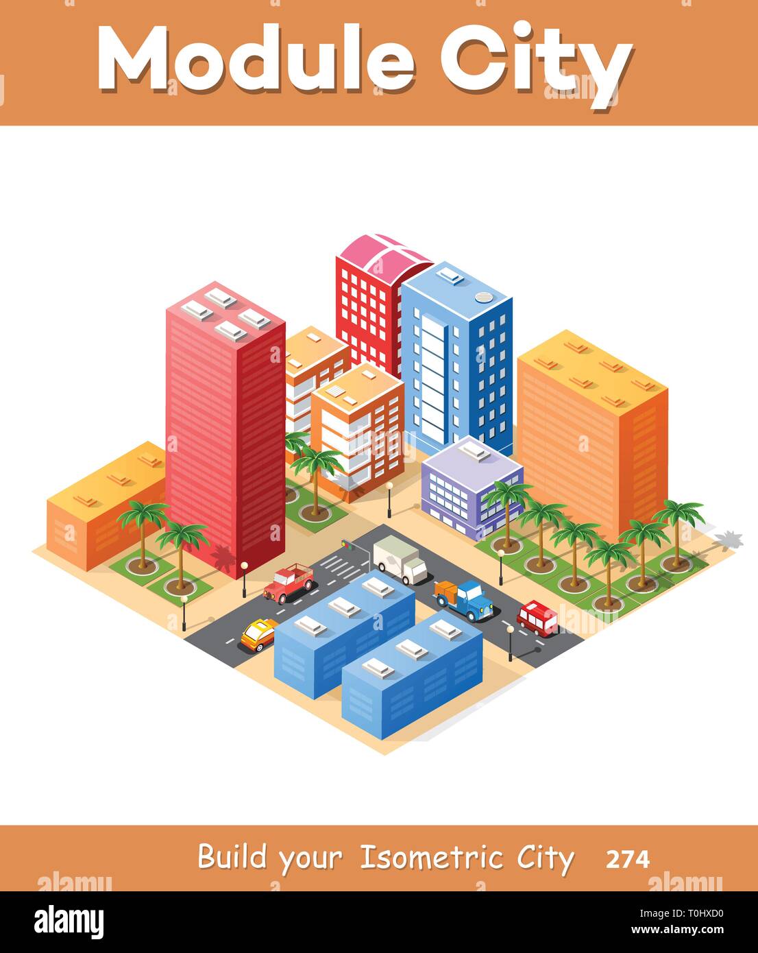 Colorful 3D isometric city Stock Vector Image & Art - Alamy