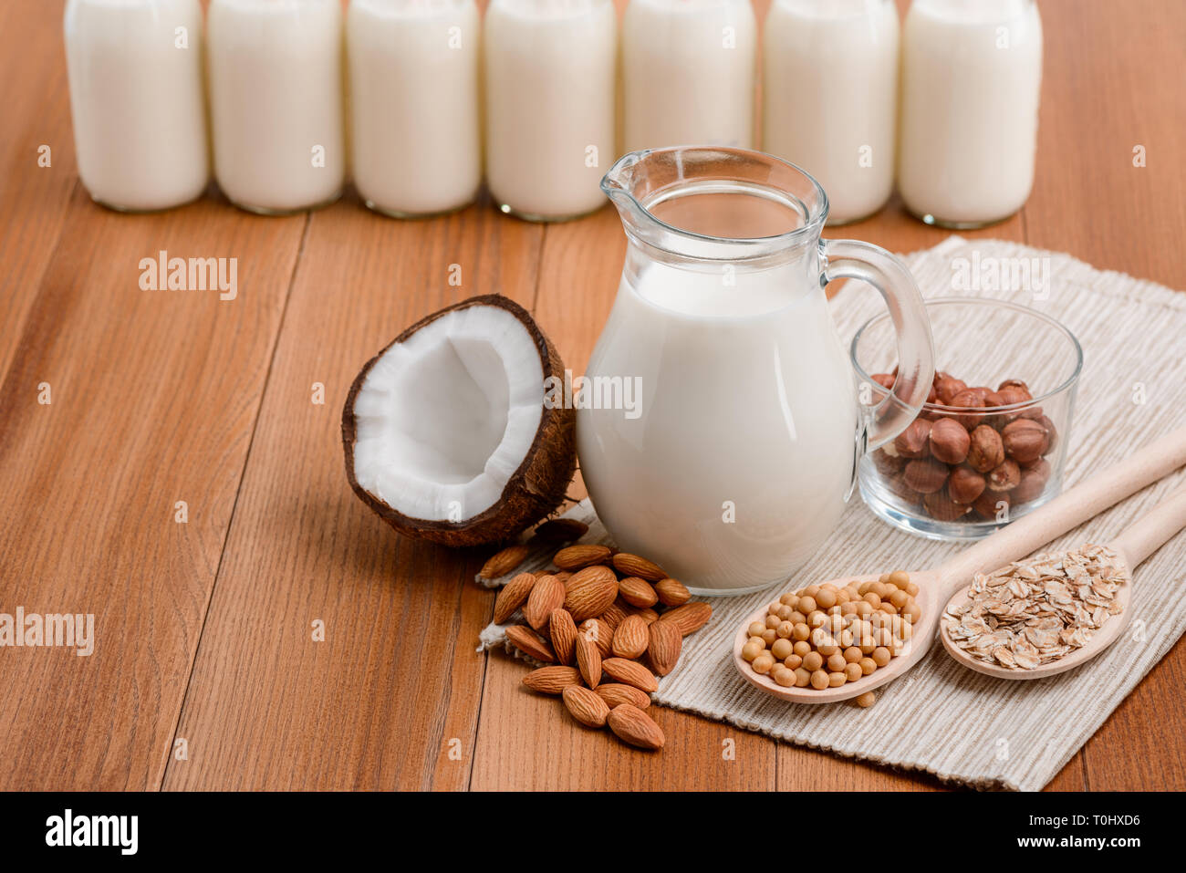 Making vegan milk at home Stock Photo - Alamy