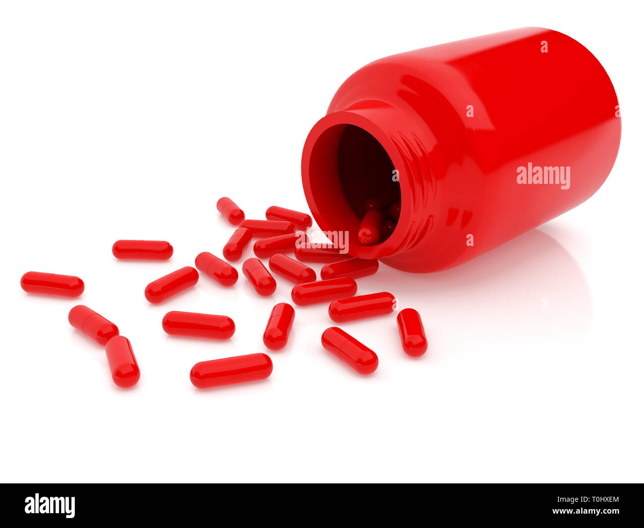 Tablets on a white background. Medical preparations on a table Stock ...