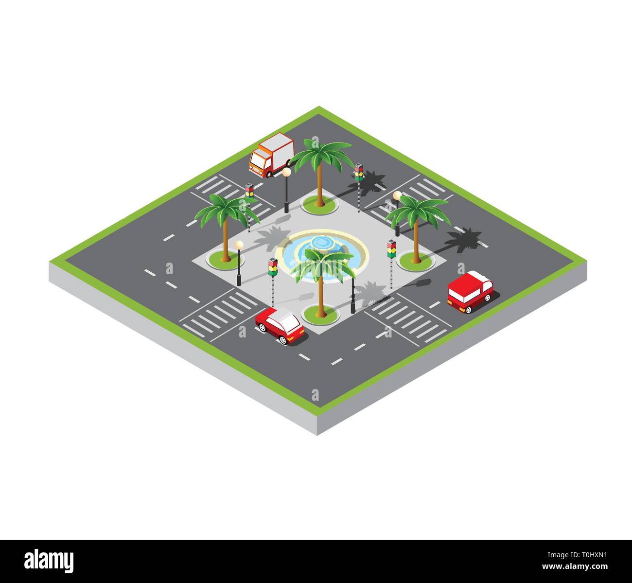 Intersection city transport road Cut Out Stock Images & Pictures - Alamy