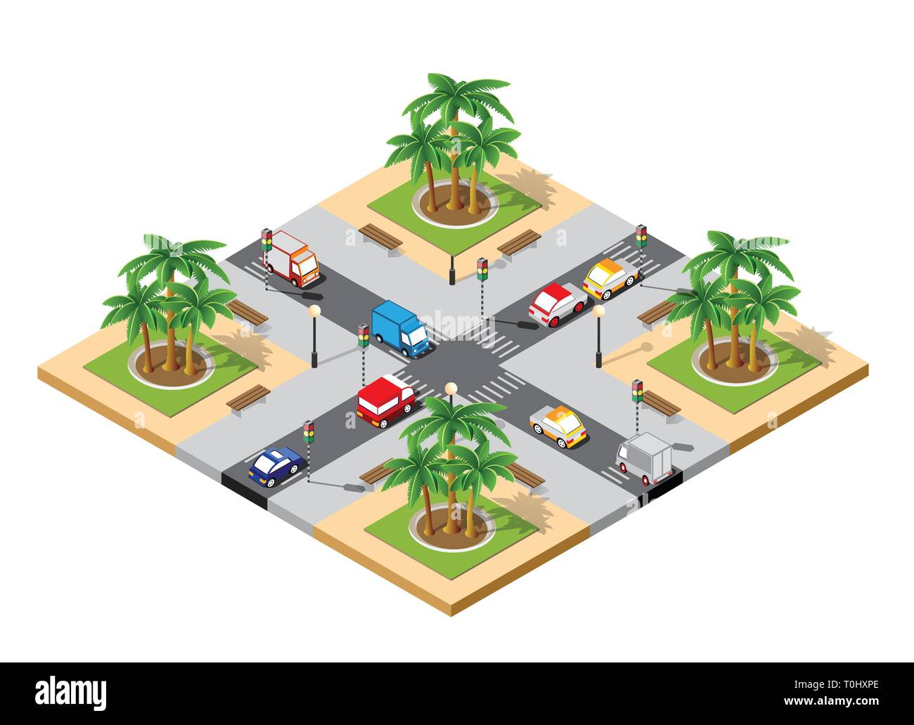 Intersection landscape Stock Vector Images - Alamy