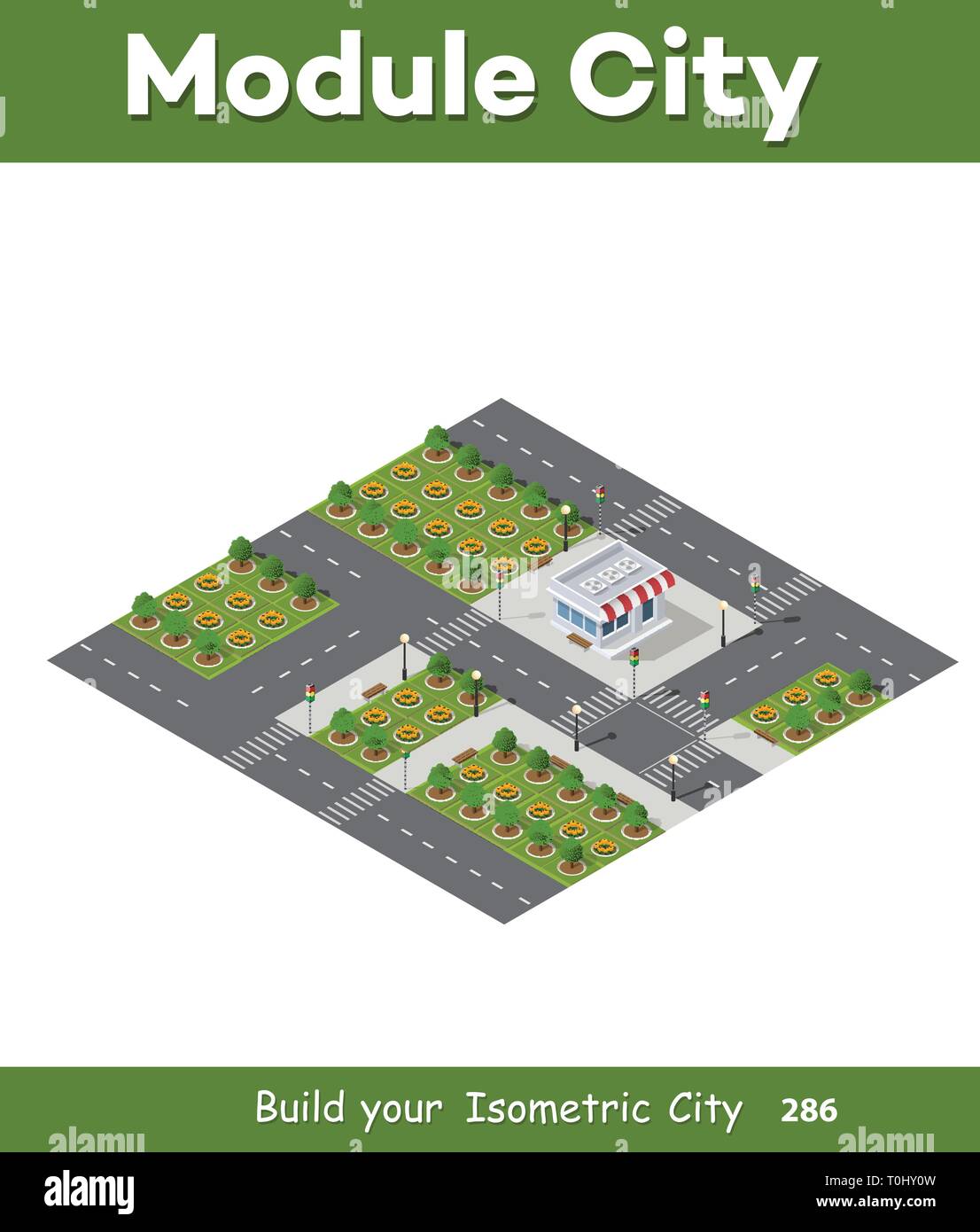 Street view from road Stock Vector Images - Alamy