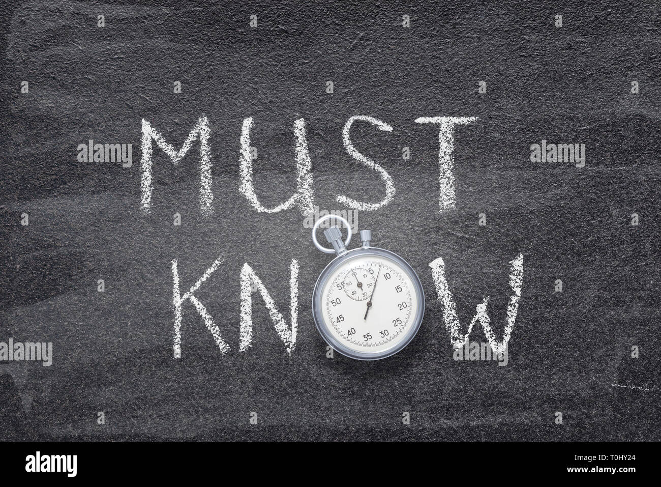 must know phrase handwritten on chalkboard with vintage precise ...