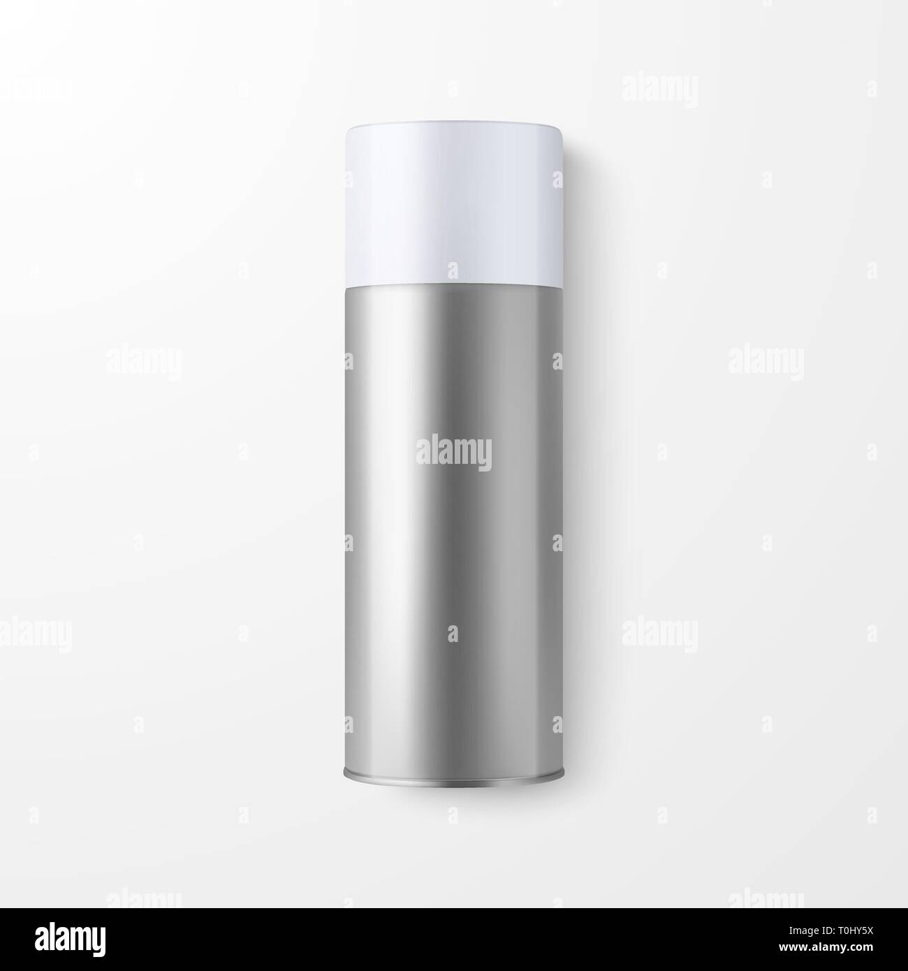 Vector 3d Realistic Silver Blank Spray Can, Spray Bottle Closeup ...