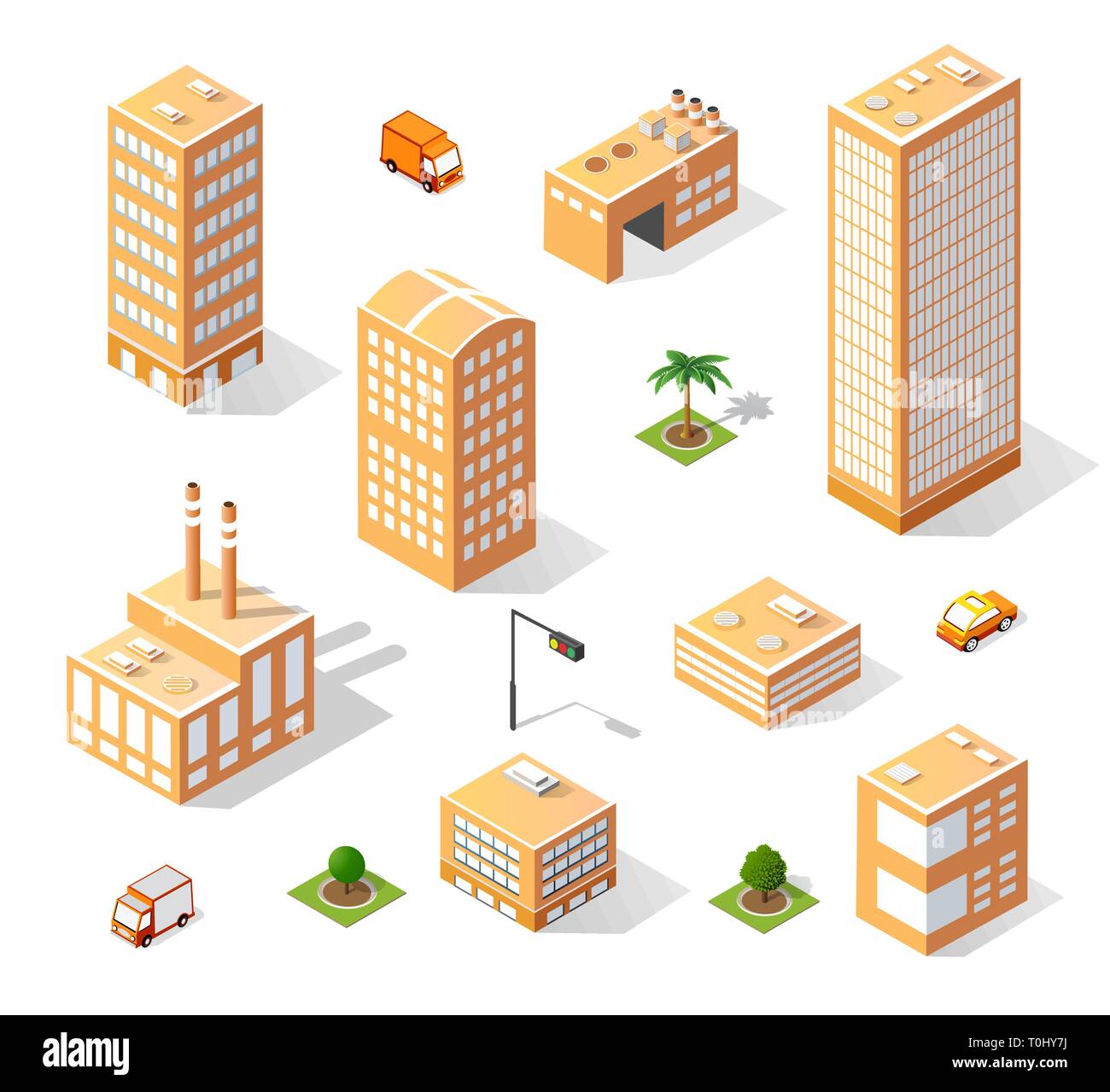 Set of isometric skyscrapers Stock Vector Image & Art - Alamy