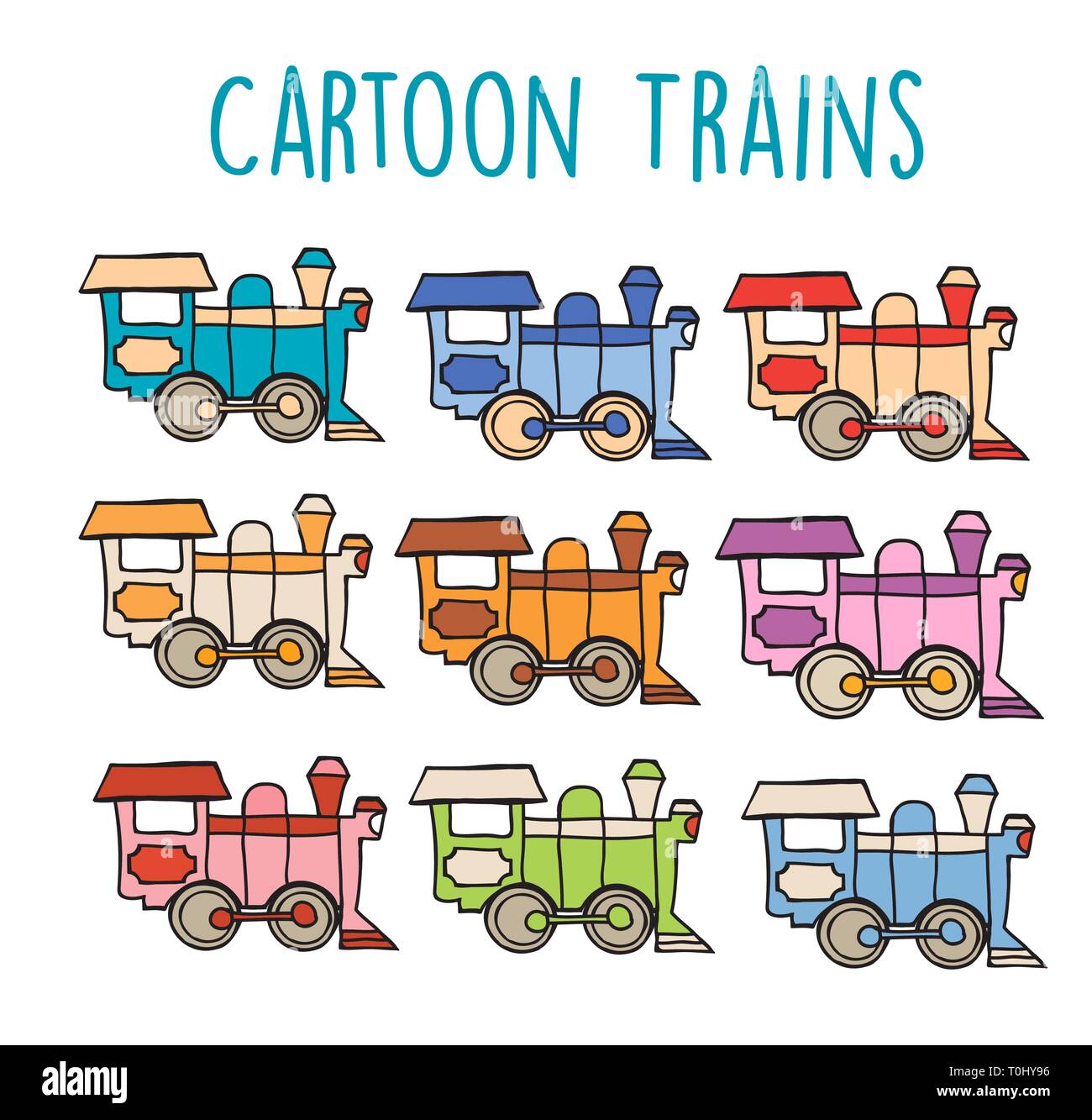 Cartoon locomotive retro Stock Vector Image & Art - Alamy