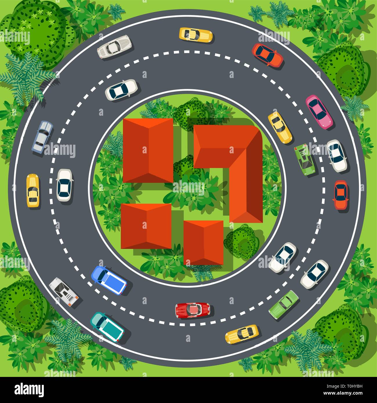 Village from top Stock Vector Images - Alamy