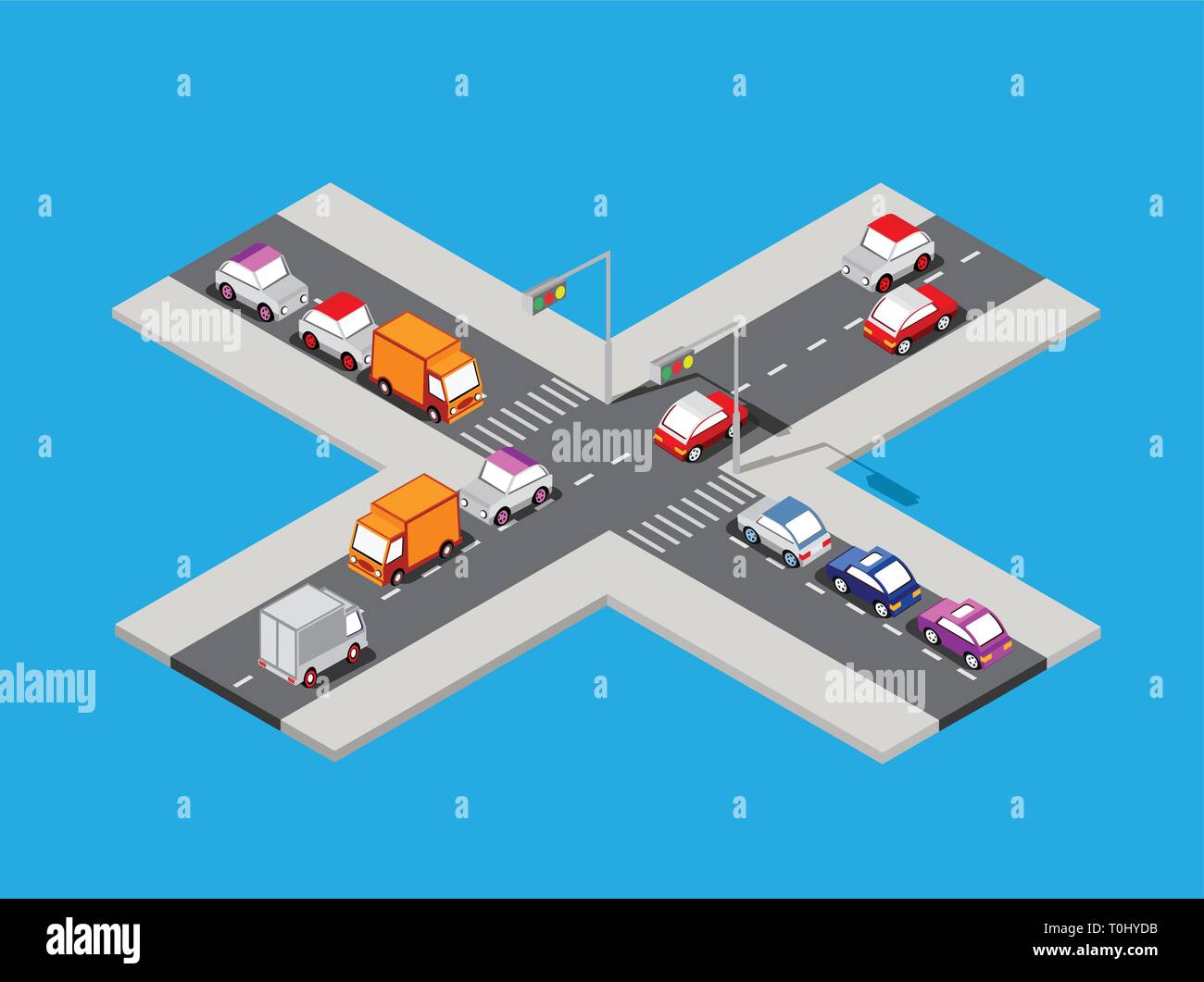 Isometric traffic intersection Stock Vector Image & Art - Alamy