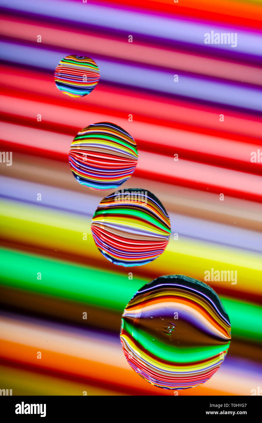 Multi colured macro photographs of various objects suitable for cards ...