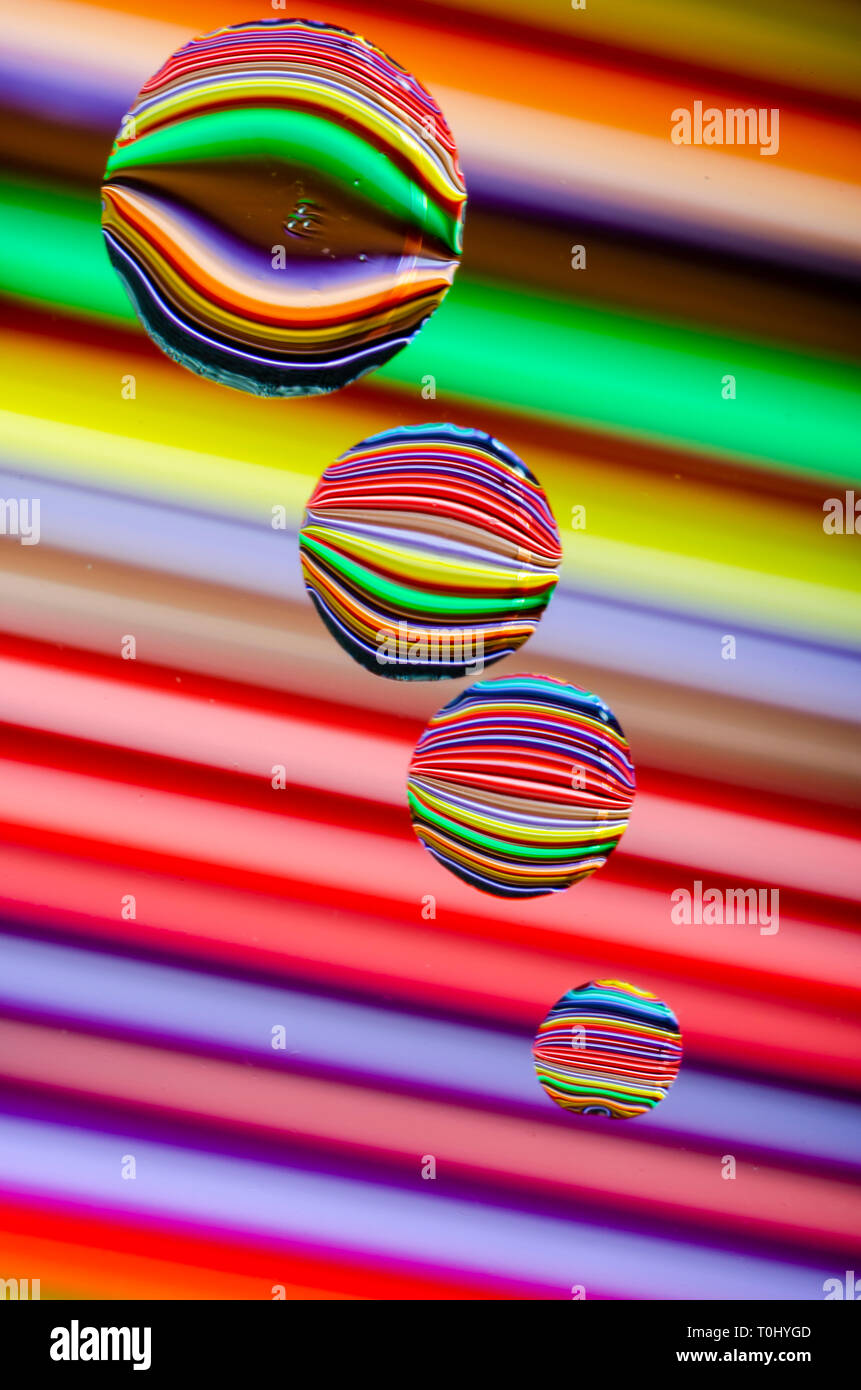 Multi colured macro photographs of various objects suitable for cards ...