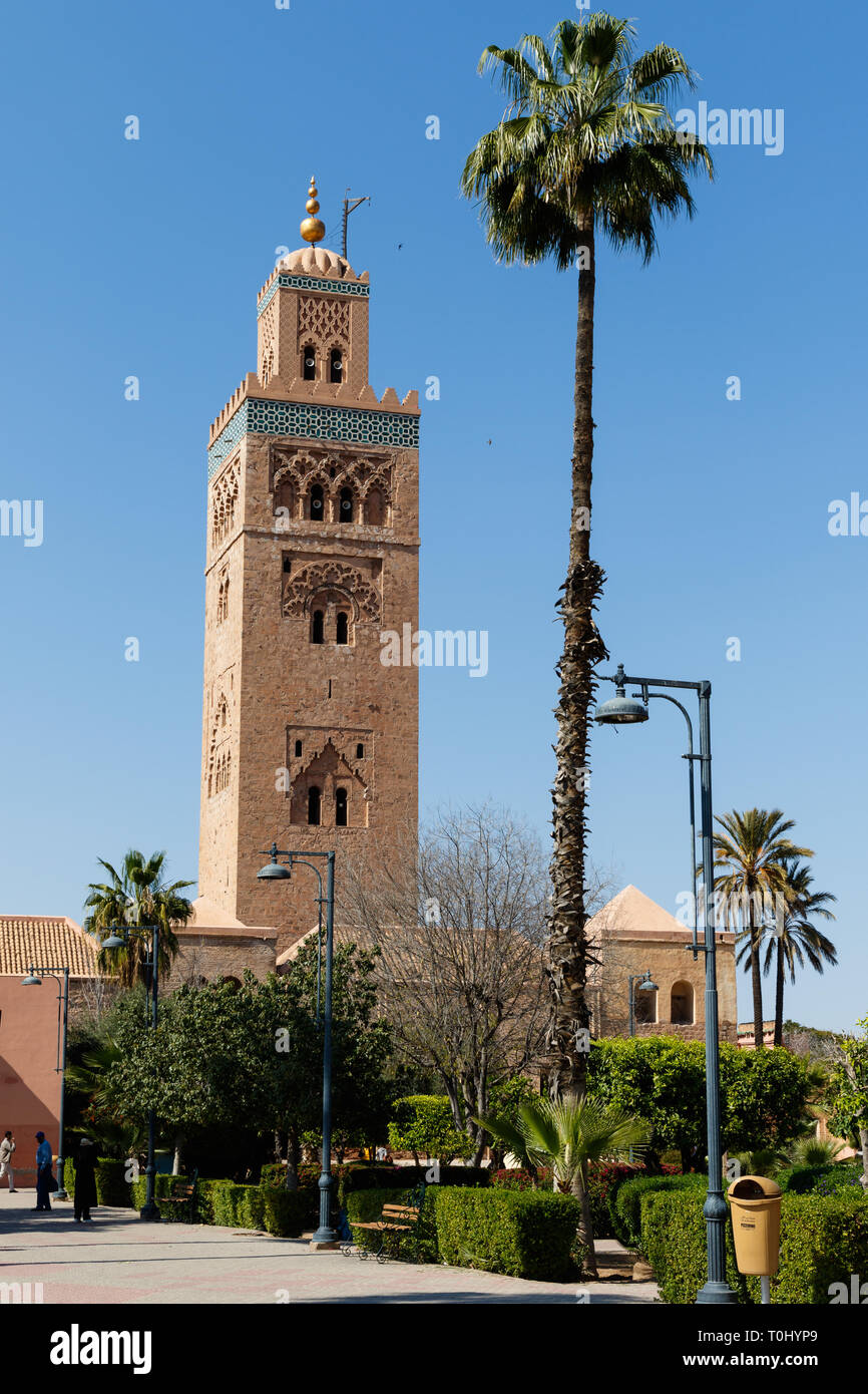 Minaret Tower of Kasbah Mosque in Marrakesh. Marrakesh, Marrakesh-Safi ...
