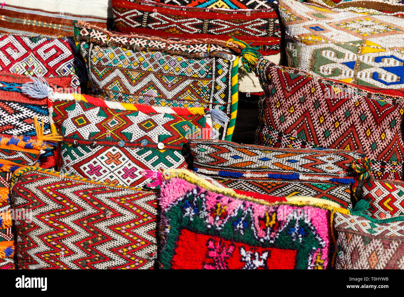 Traditional arabic handcrafted, leather, copper and wool work at the ...