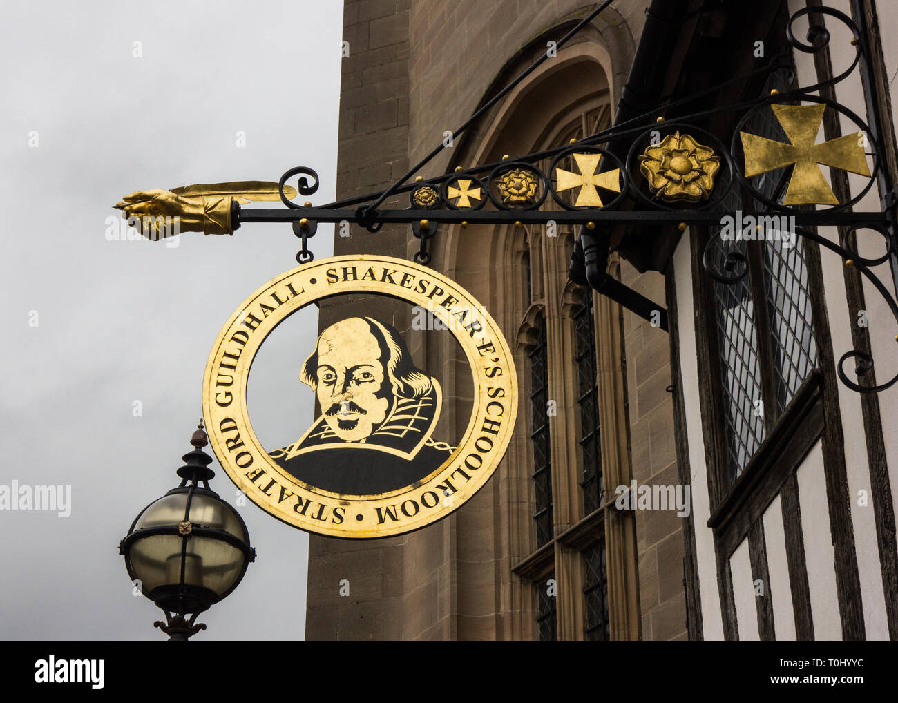 Shakespeare's school rooms sign, Stratford Upon Avon - England UK Stock ...